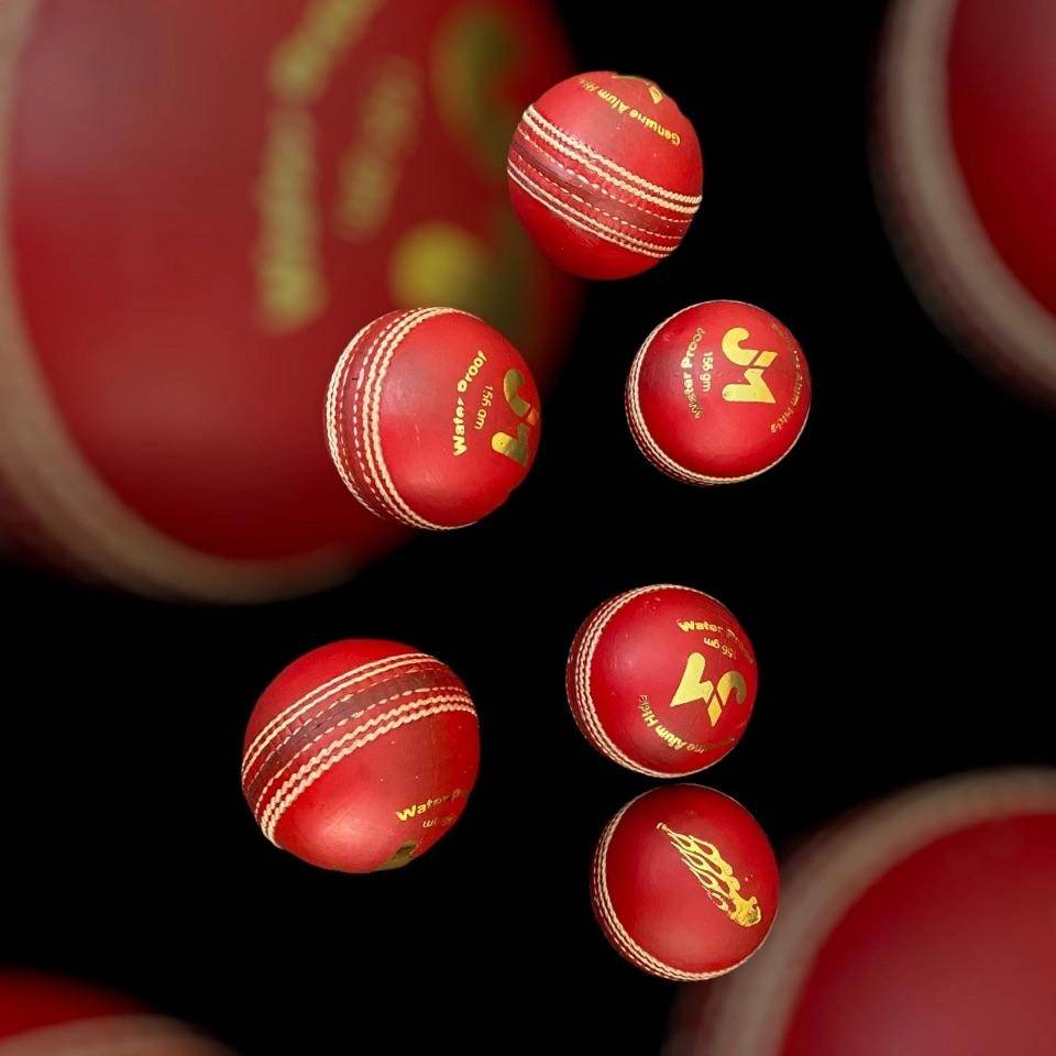JM 4-piece Genuine Leather Cricket Ball x 6